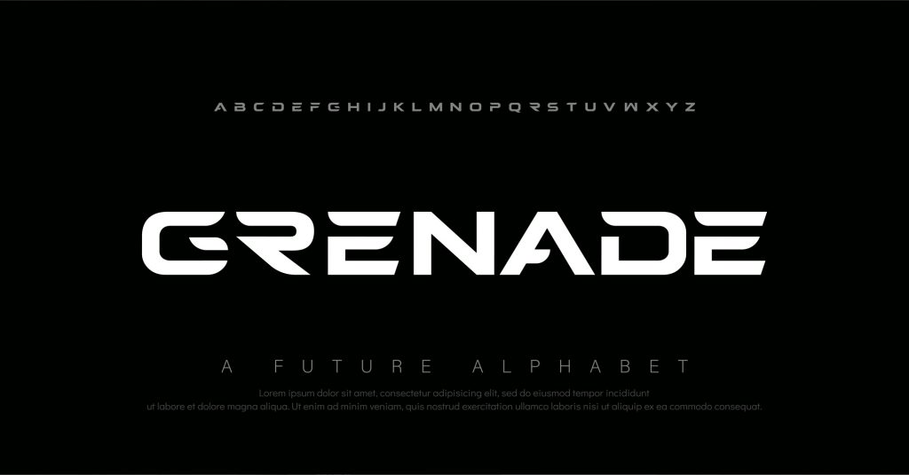 دانلود لایه باز فونت انگلیسی Grenade English Font - دیاکوگرافیک