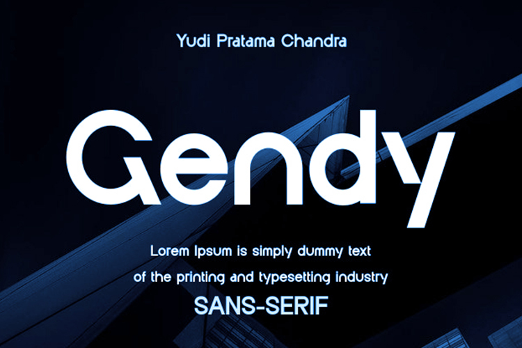 دانلود فونت انگلیسی Gendy Font - دیاکوگرافیک